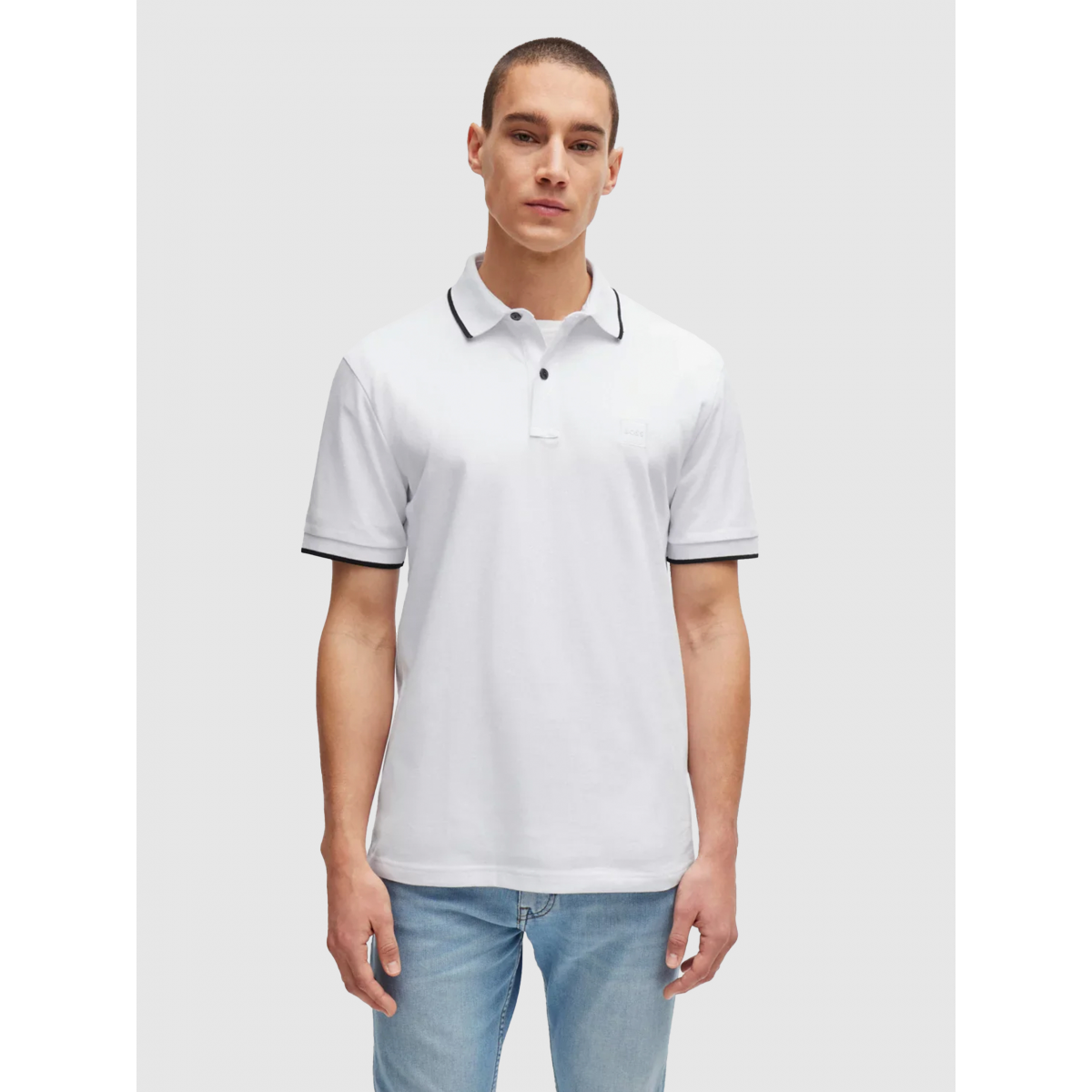 Polos Homem Boss Orange Branco C/ Preto - 50507699.176 - Mellmak